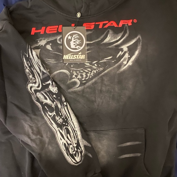 Hellstar | Shirts | Hellstar Airbrushed Skull Hoodie Size Large But ...